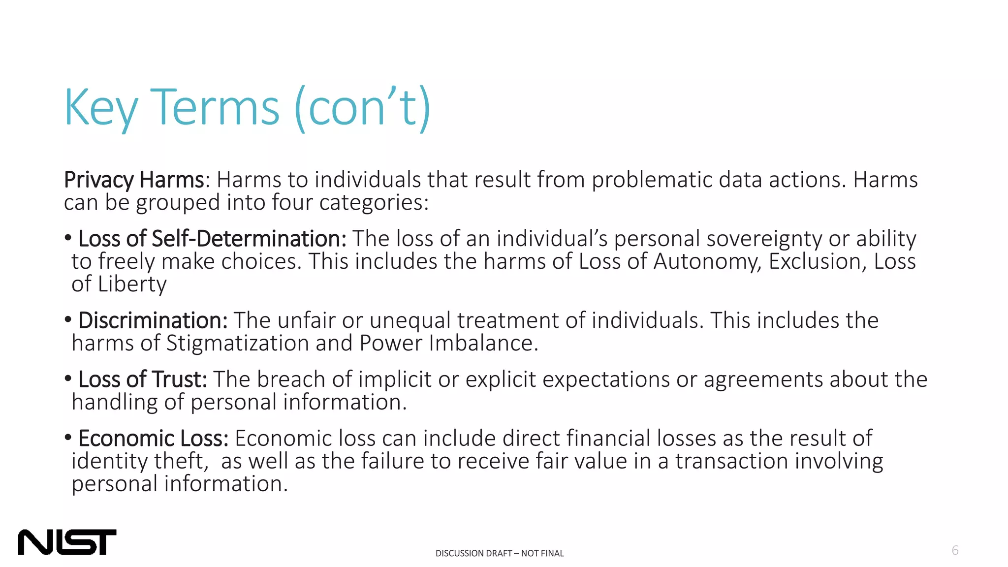 NIST Privacy Engineering Working Group - Risk Model | PPT