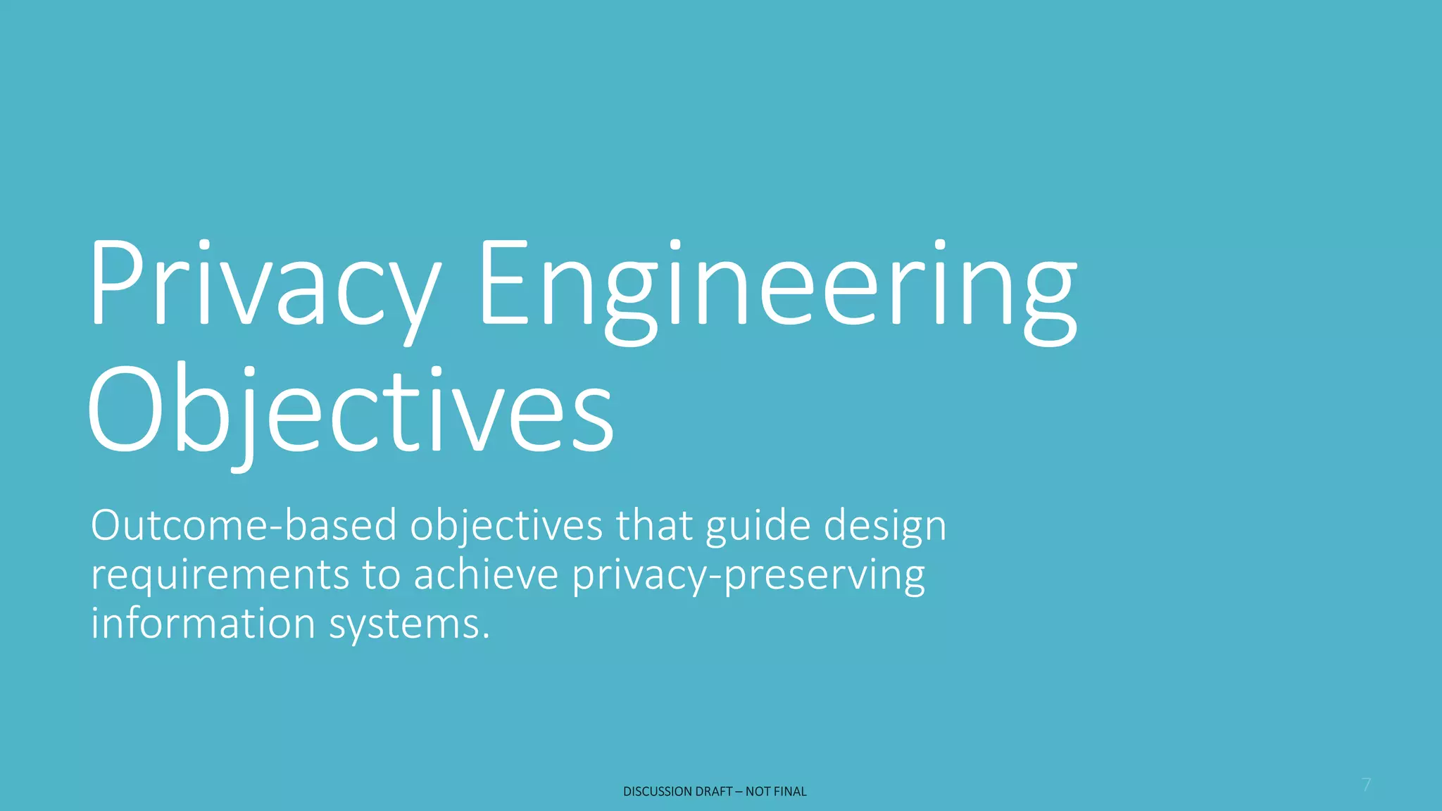 NIST Privacy Engineering Working Group - Risk Model | PPT