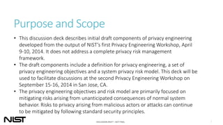 NIST Privacy Engineering Working Group - Risk Model | PPT