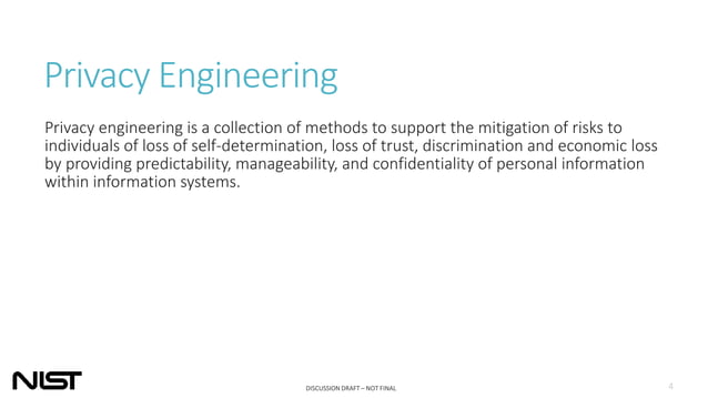 NIST Privacy Engineering Working Group - Risk Model | PPT