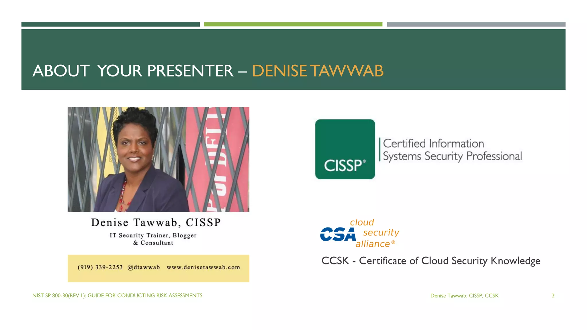 NIST 800-30 Intro to Conducting Risk Assessments - Part 1 | PDF ...