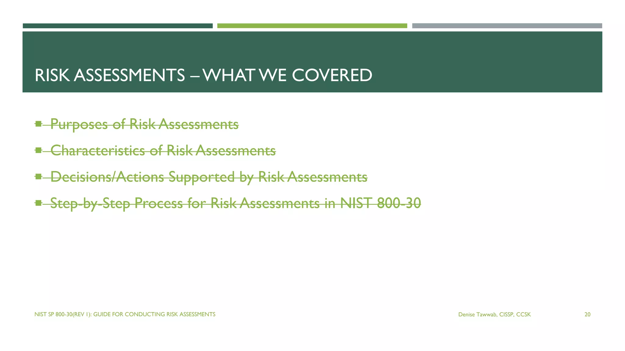 NIST 800-30 Intro to Conducting Risk Assessments - Part 1 | PDF ...
