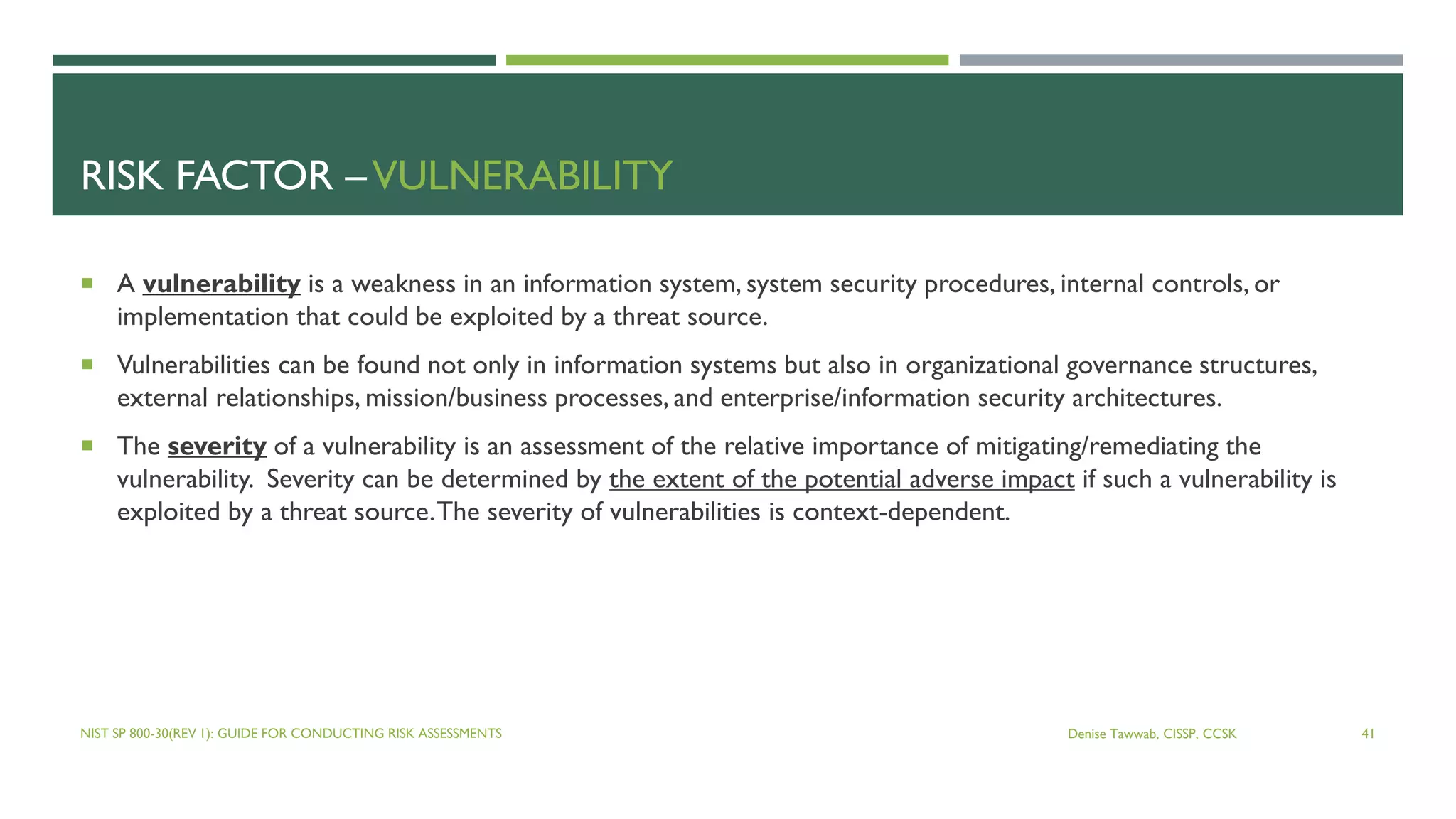 NIST 800-30 Intro to Conducting Risk Assessments - Part 1 | PDF ...