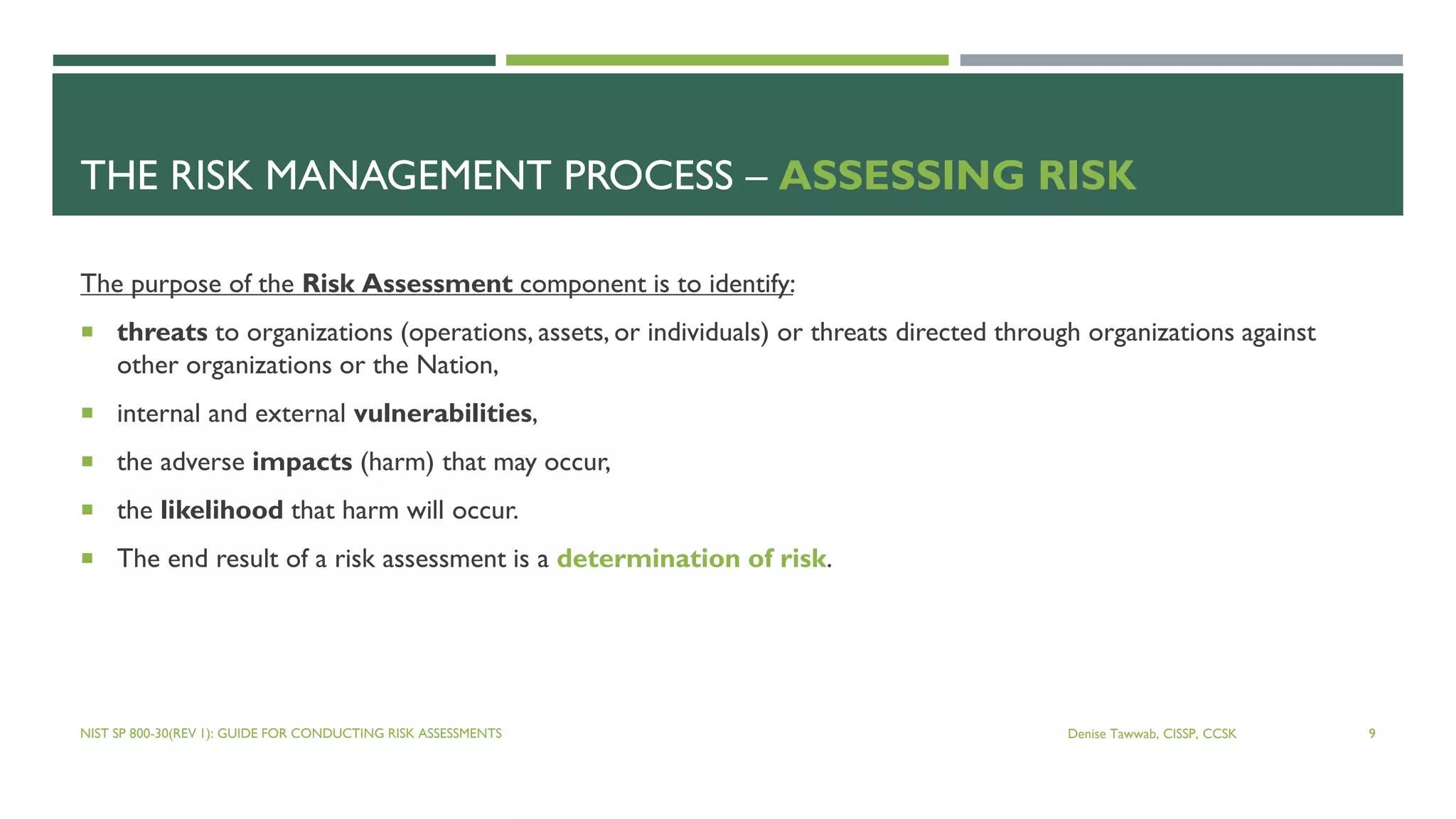NIST 800-30 Intro to Conducting Risk Assessments - Part 1 | PDF