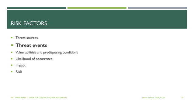 NIST 800-30 Intro to Conducting Risk Assessments - Part 1 | PDF ...