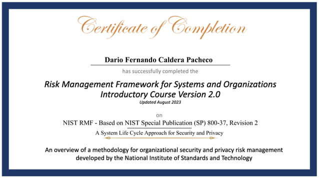 NIST SP 800-37 Risk Management Framework (RMF) for Information Systems and Organizations: A ...