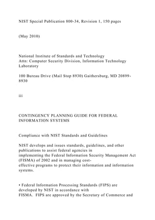 NIST Special Publication 800-34 Rev. 1 Contingency.docx