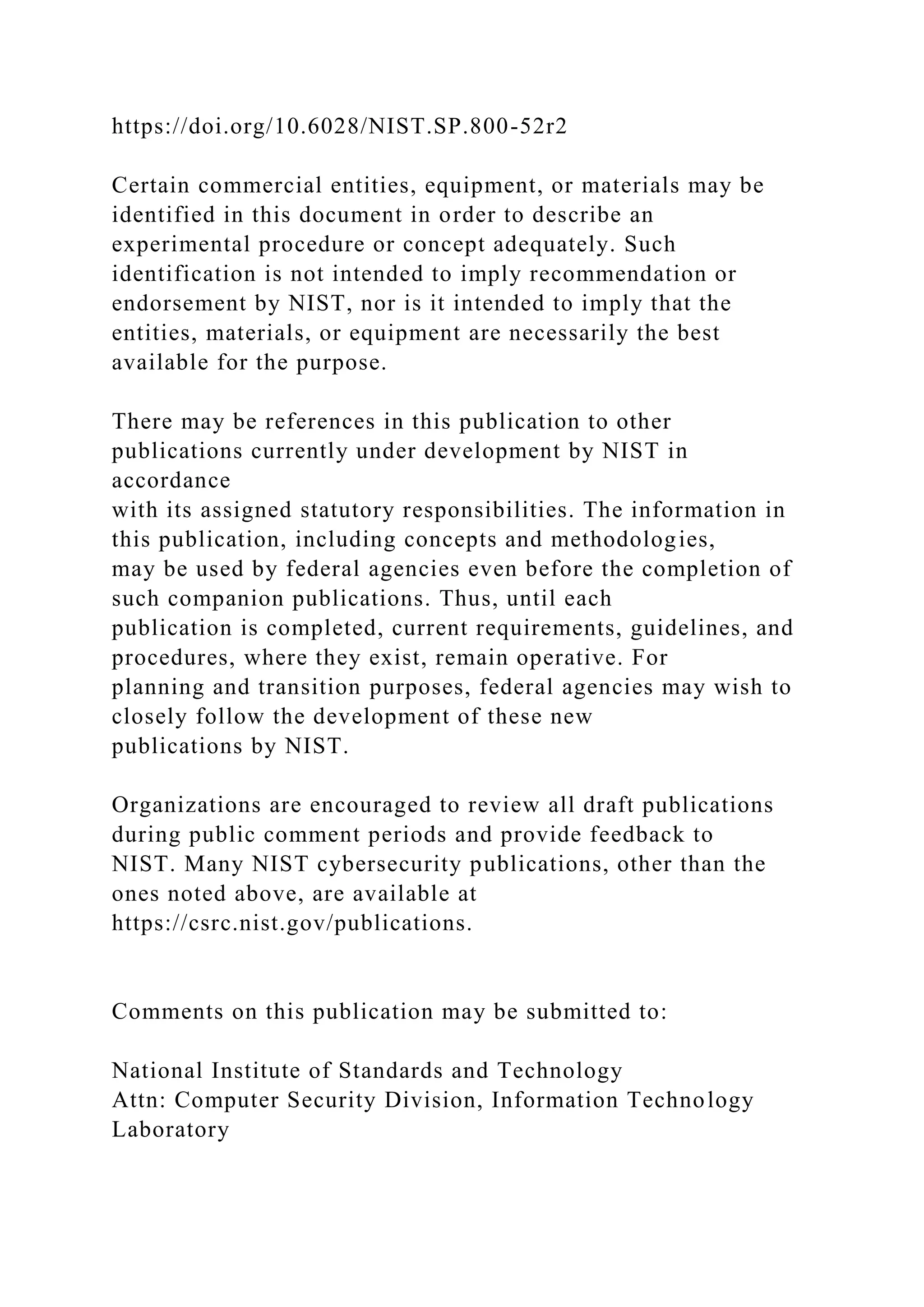 NIST Special Publication 800-52 Revision 2 Guidelines .docx