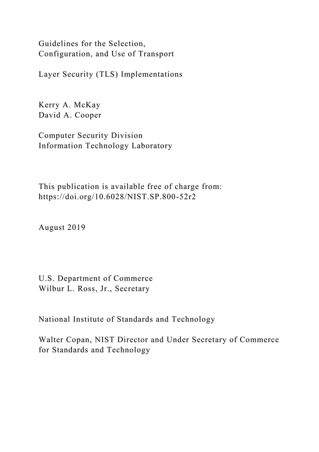 NIST Special Publication 800-52 Revision 2 Guidelines .docx