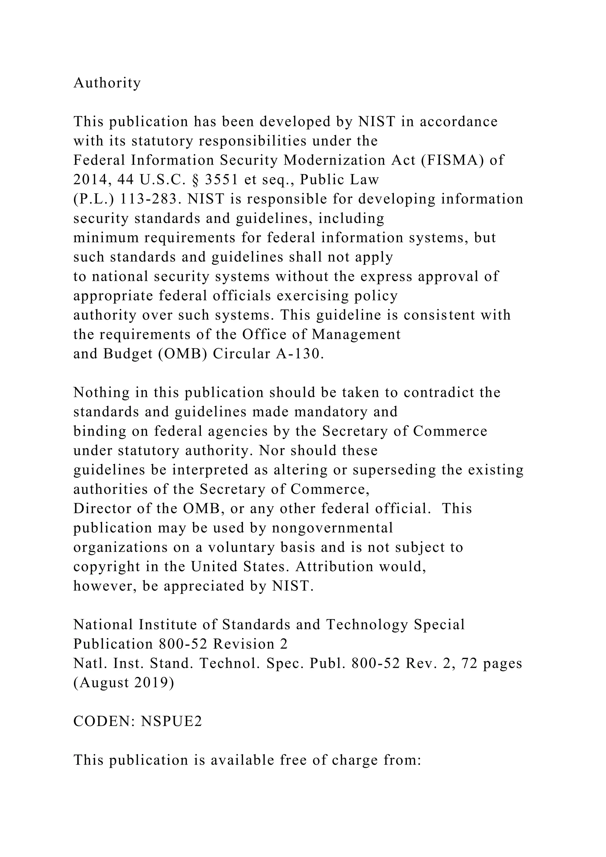 NIST Special Publication 800-52 Revision 2 Guidelines .docx