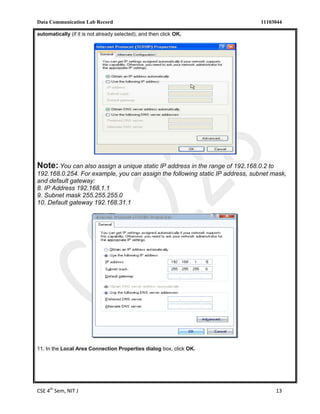 Computer Networking Lab File | PDF