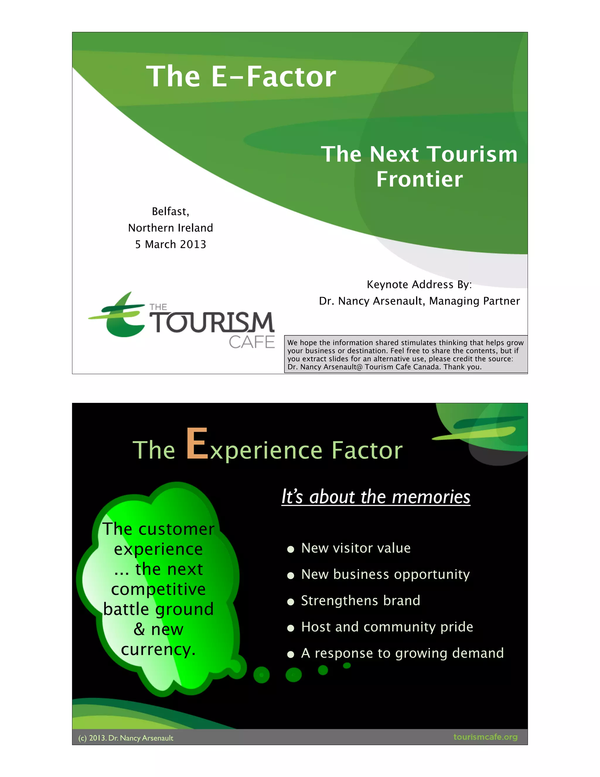 The E-Factor: The Next Tourism Frontier | PDF