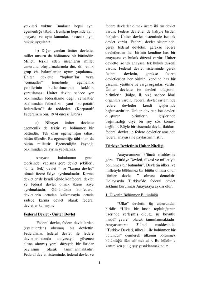 Üniter Devlet İlkesi, Federal Devlet ve Demokratik Konfederalizm İbrahim TİPİ | PDF