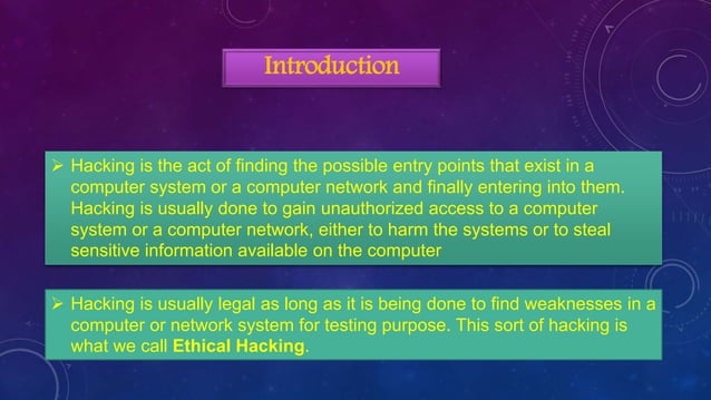 Ethical hacking ppt | PPT