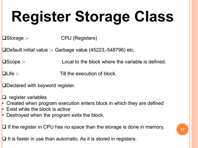 Storage classes in C | PPTX