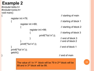Storage classes in C | PPTX