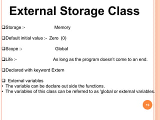 Storage classes in C | PPTX