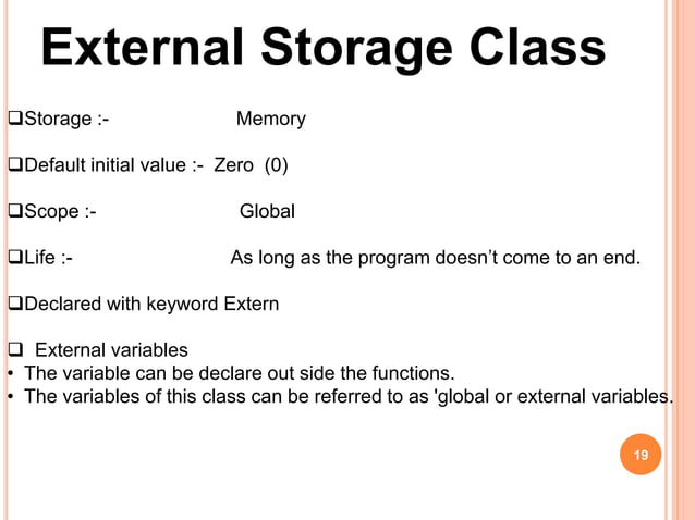 Storage classes in C