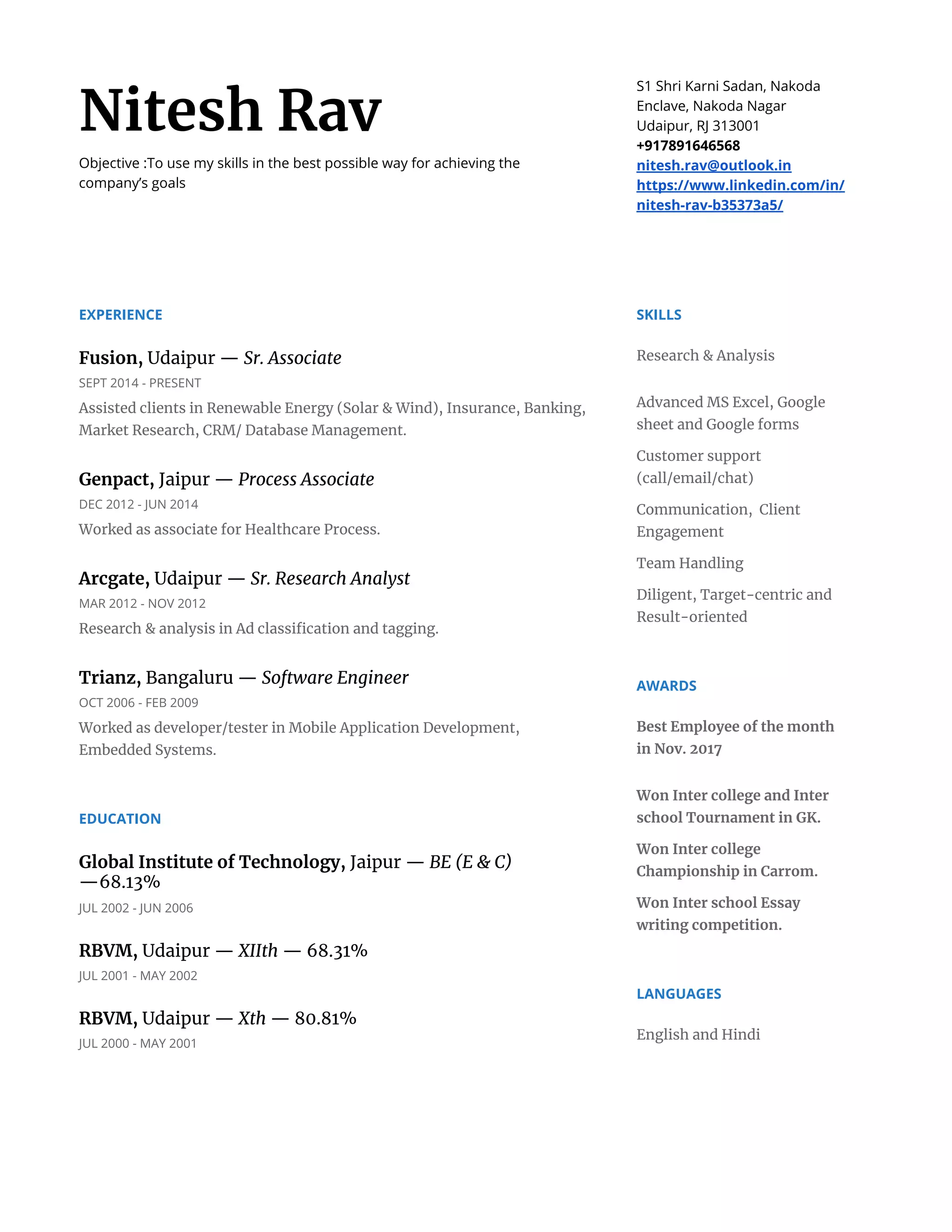 Nitesh resume | PDF