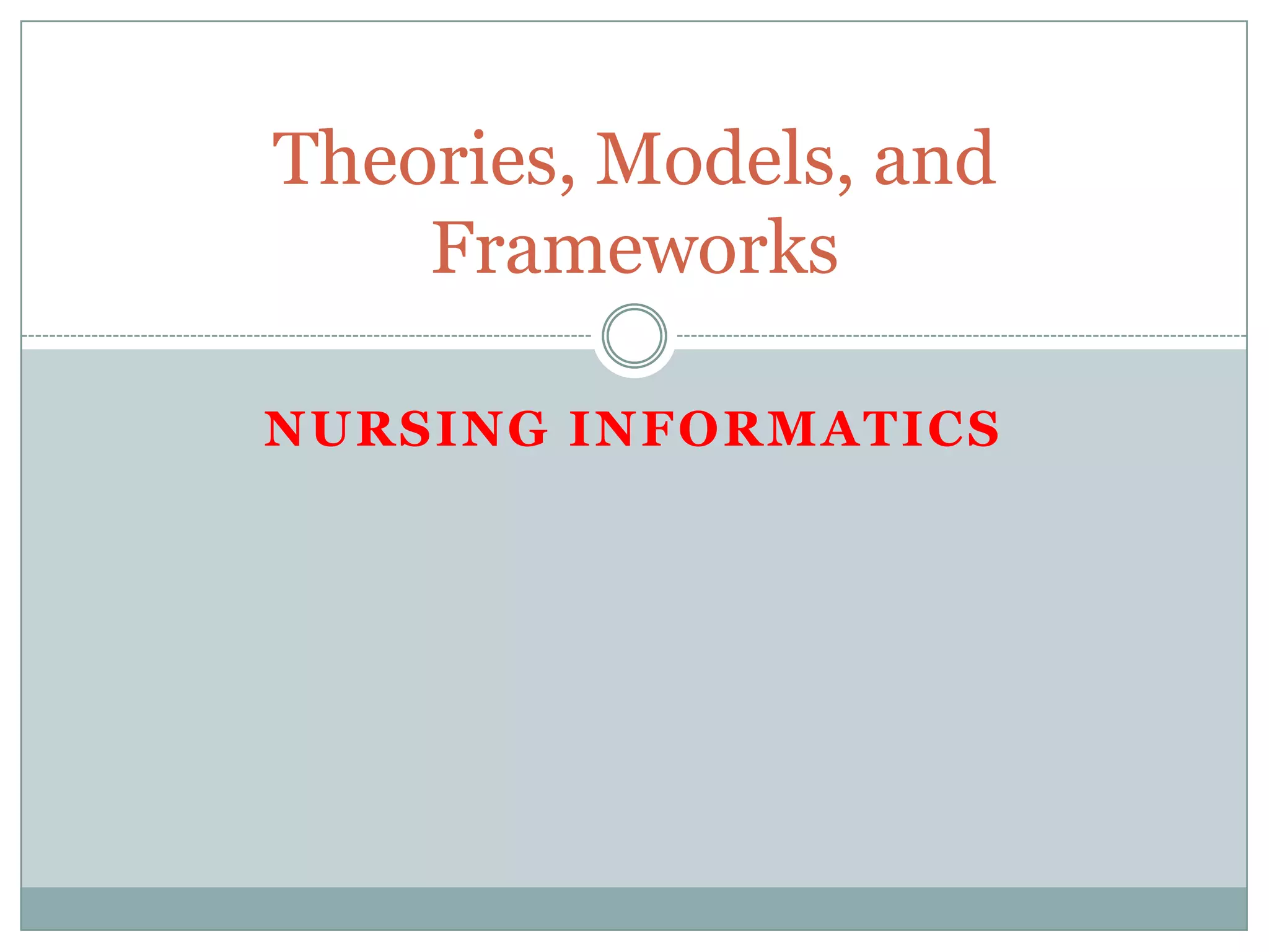 Ni theories, models, and frameworks | PPT
