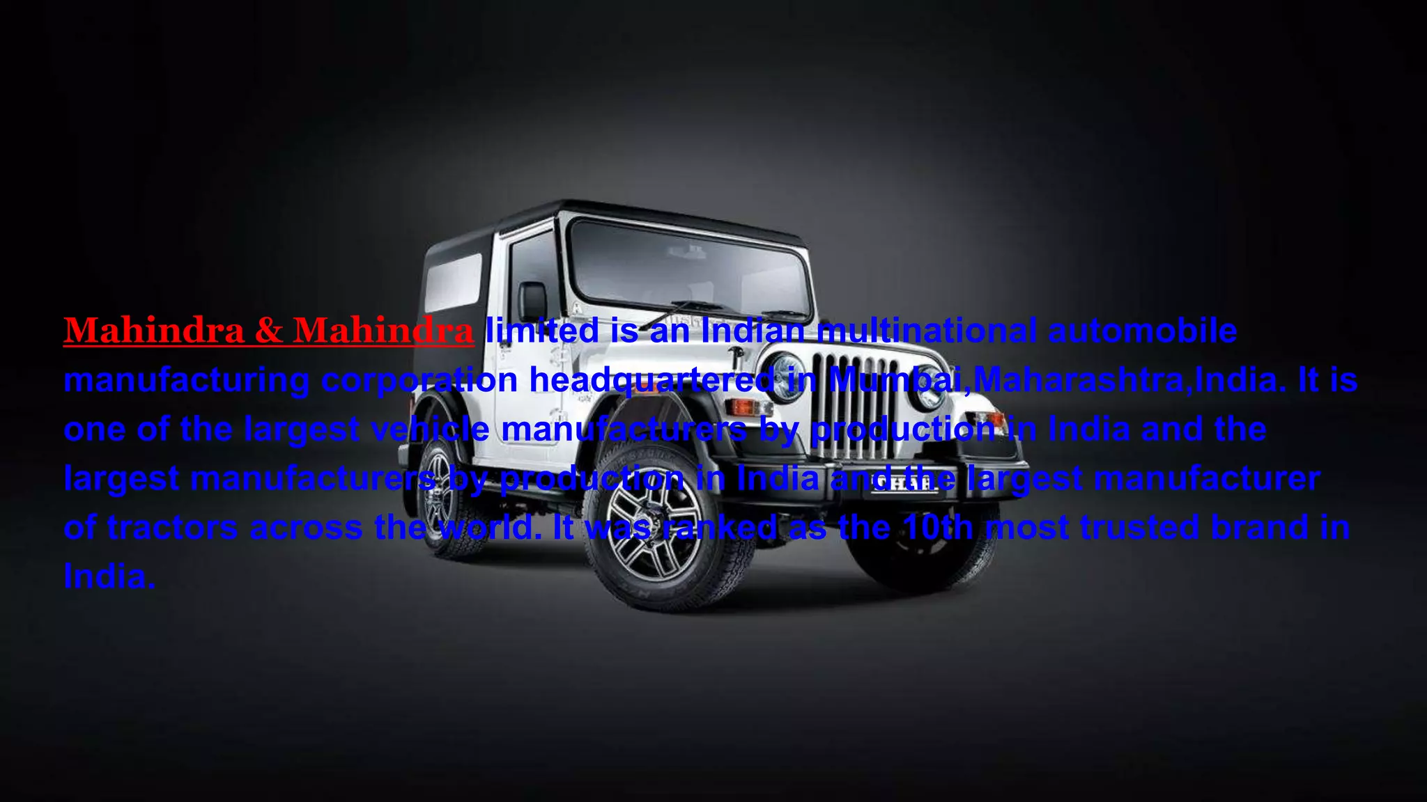 MAHINDRA & MAHINDRA | PPTX