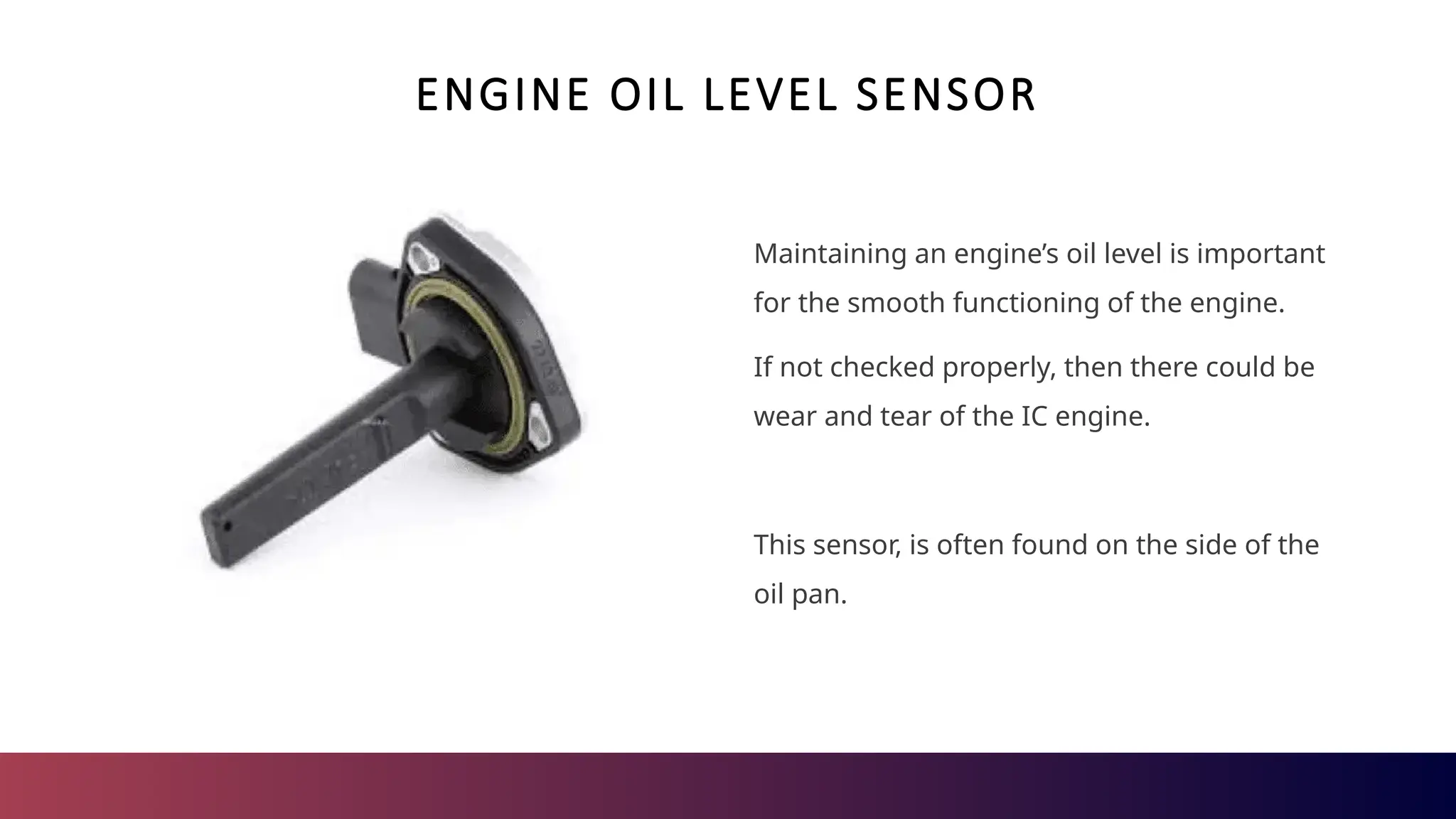 Sensors used in Engine compartment of Cars | PPTX