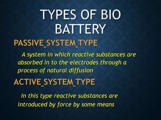 Nithin Tech-2.ppt on bio battery using bio battery technology | PPT
