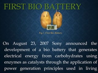 Nithin Tech-2.ppt on bio battery using bio battery technology | PPT