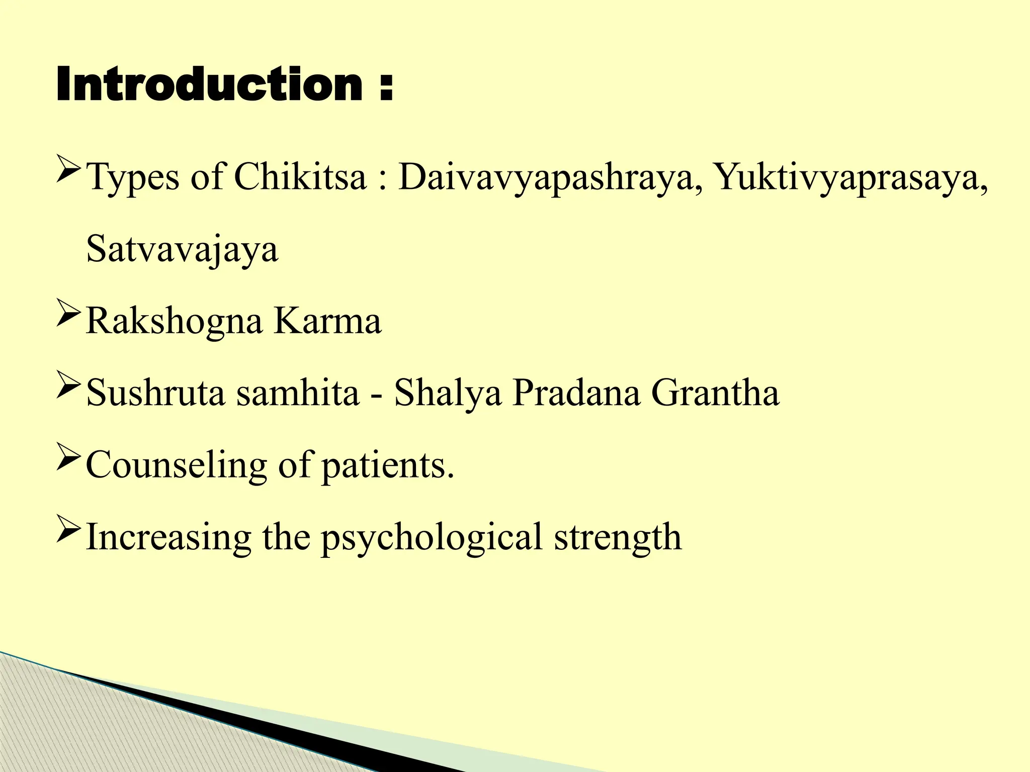 daivavyapasraya chikitsa in sushruta samhita | PPTX