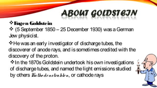 discovery of proton | PPT