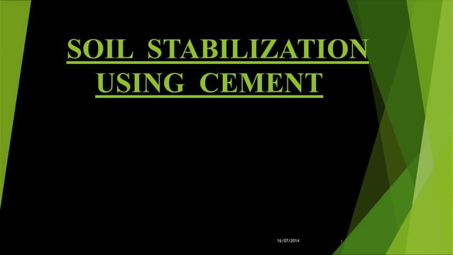 Soil Stabilisation using cement | PPTX | Civil Engineering Industry | Industries