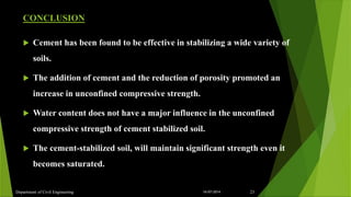 Soil Stabilisation using cement | PPTX
