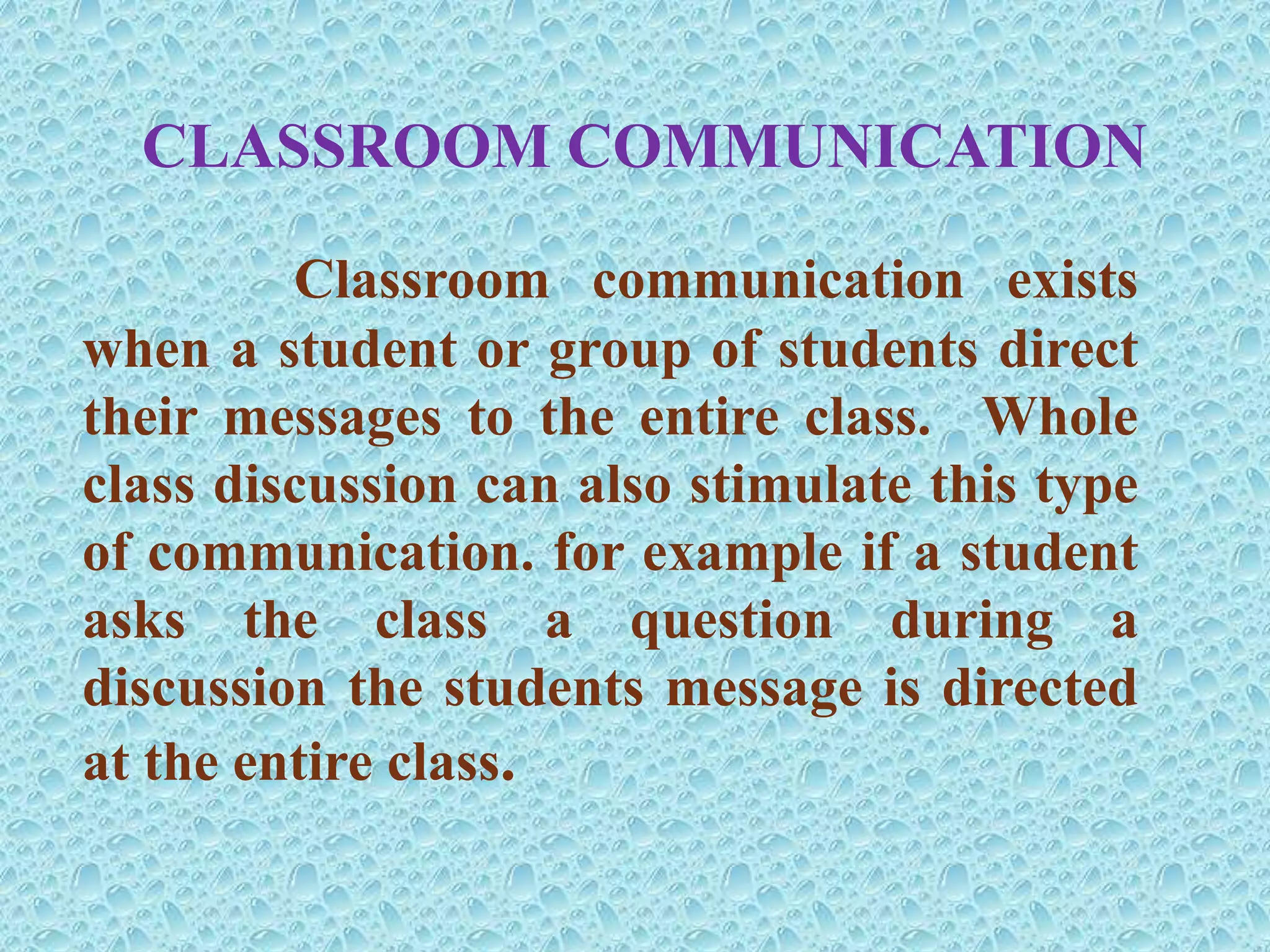 class room communication | PPTX