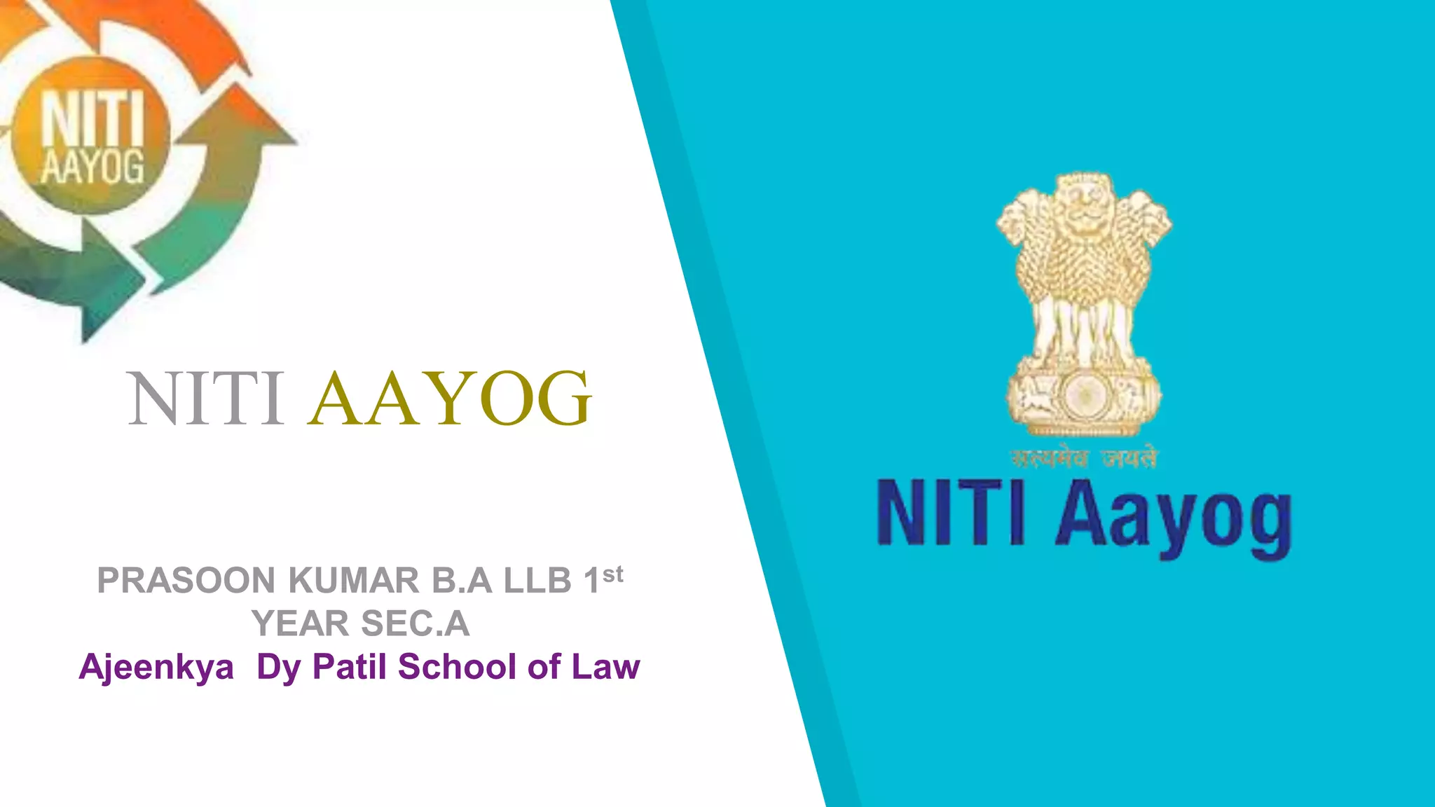 NITI AAYOG PROJECT 2020 | PPTX