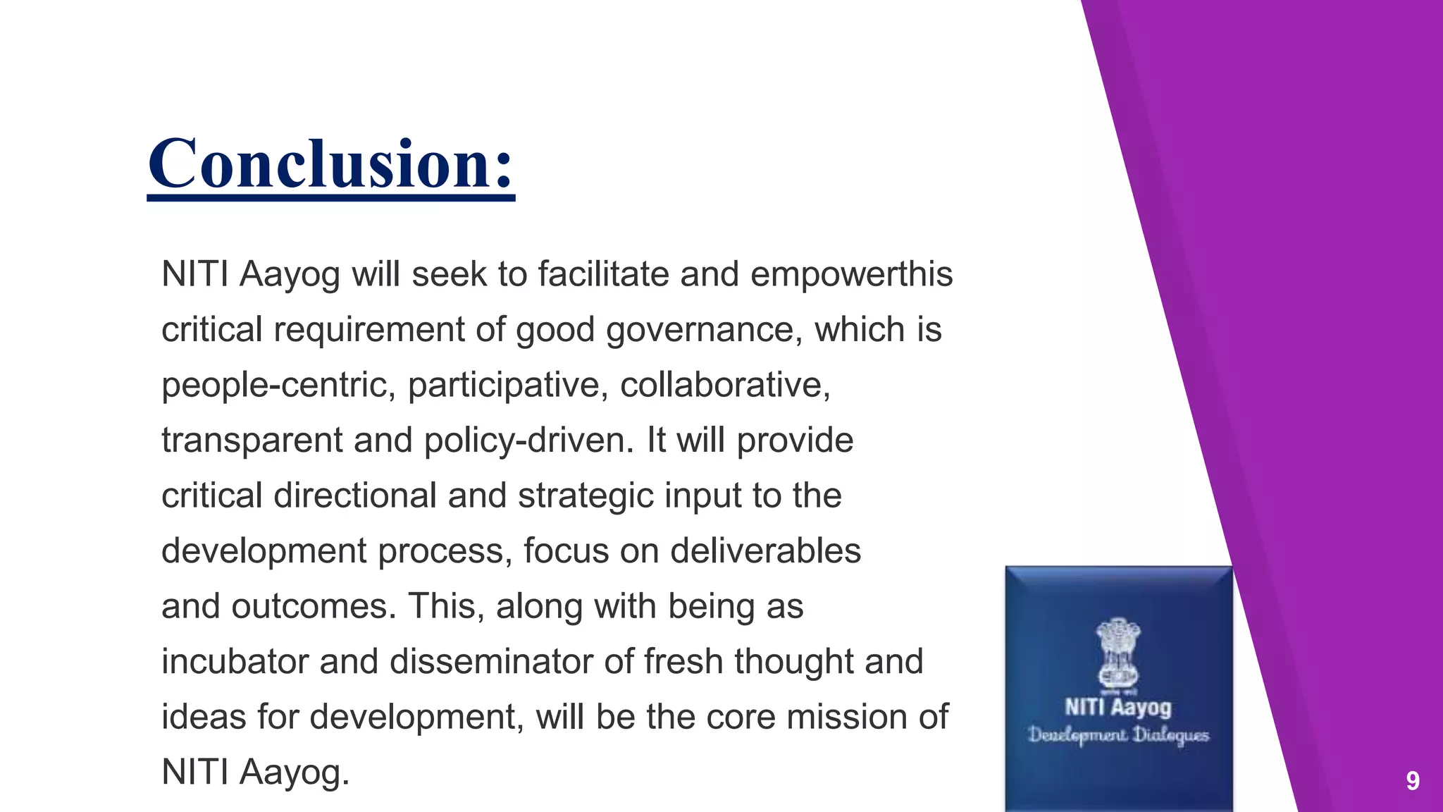 NITI AAYOG PROJECT 2020 | PPTX