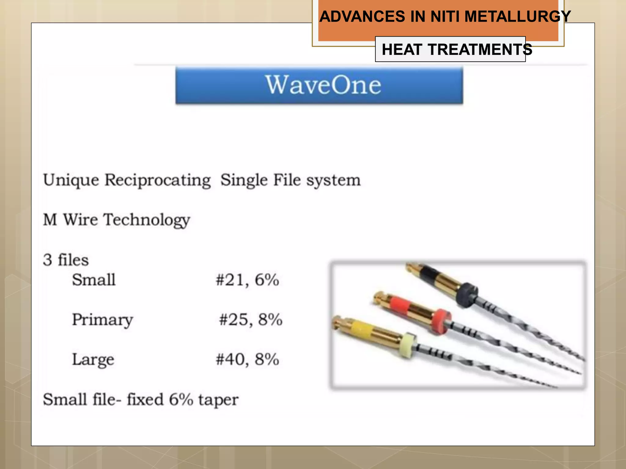 NiTi files - RECENT ADVANCES | PPTX