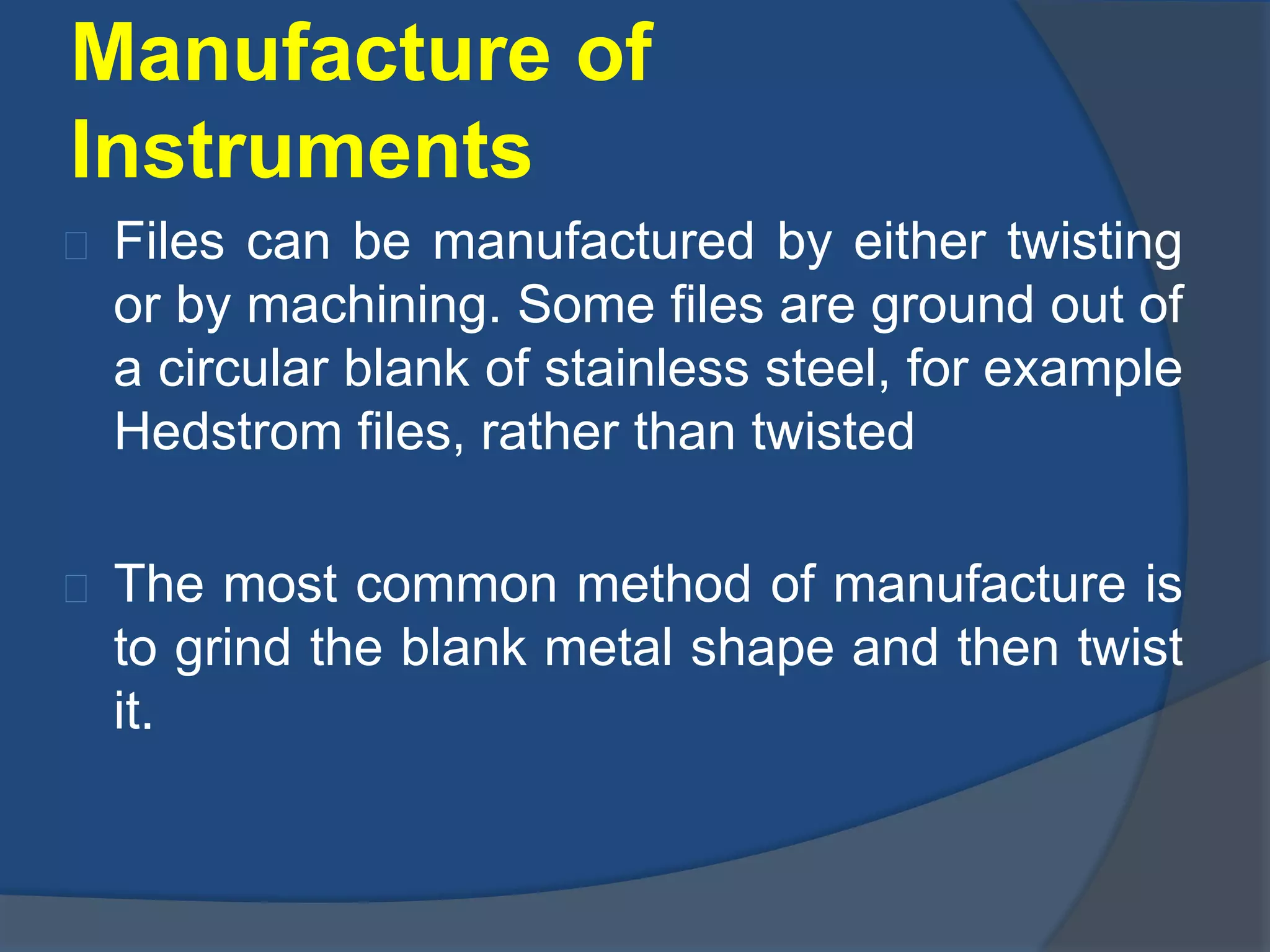 Nickel Titanium Instruments in Endodontics: Part-1 | PPTX
