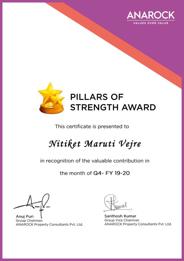 ANAROCK Pillars of Strength Award | PDF