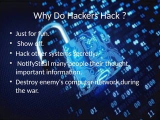 Hacking presentation or hacker control the world.pptx | Internet ...