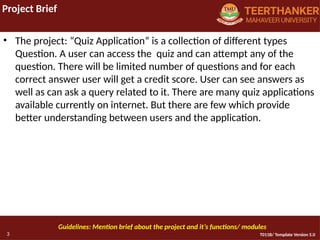 Generative quiz app project synopsis presentation | PPT