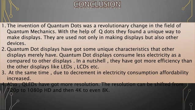 Quantum dot displays | PPTX | Physics | Science