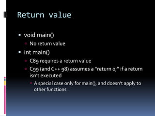 C Standards: main() | PPTX