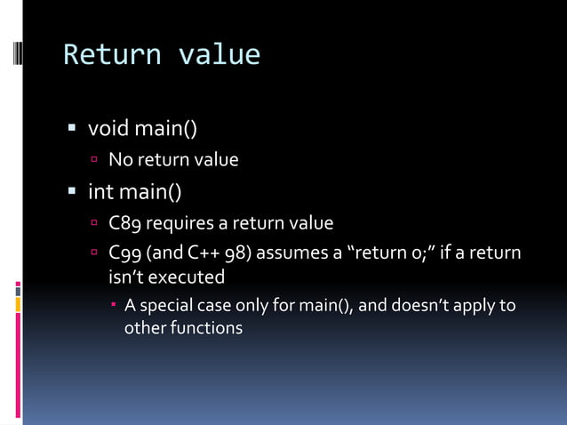 C Standards: main() | PPTX
