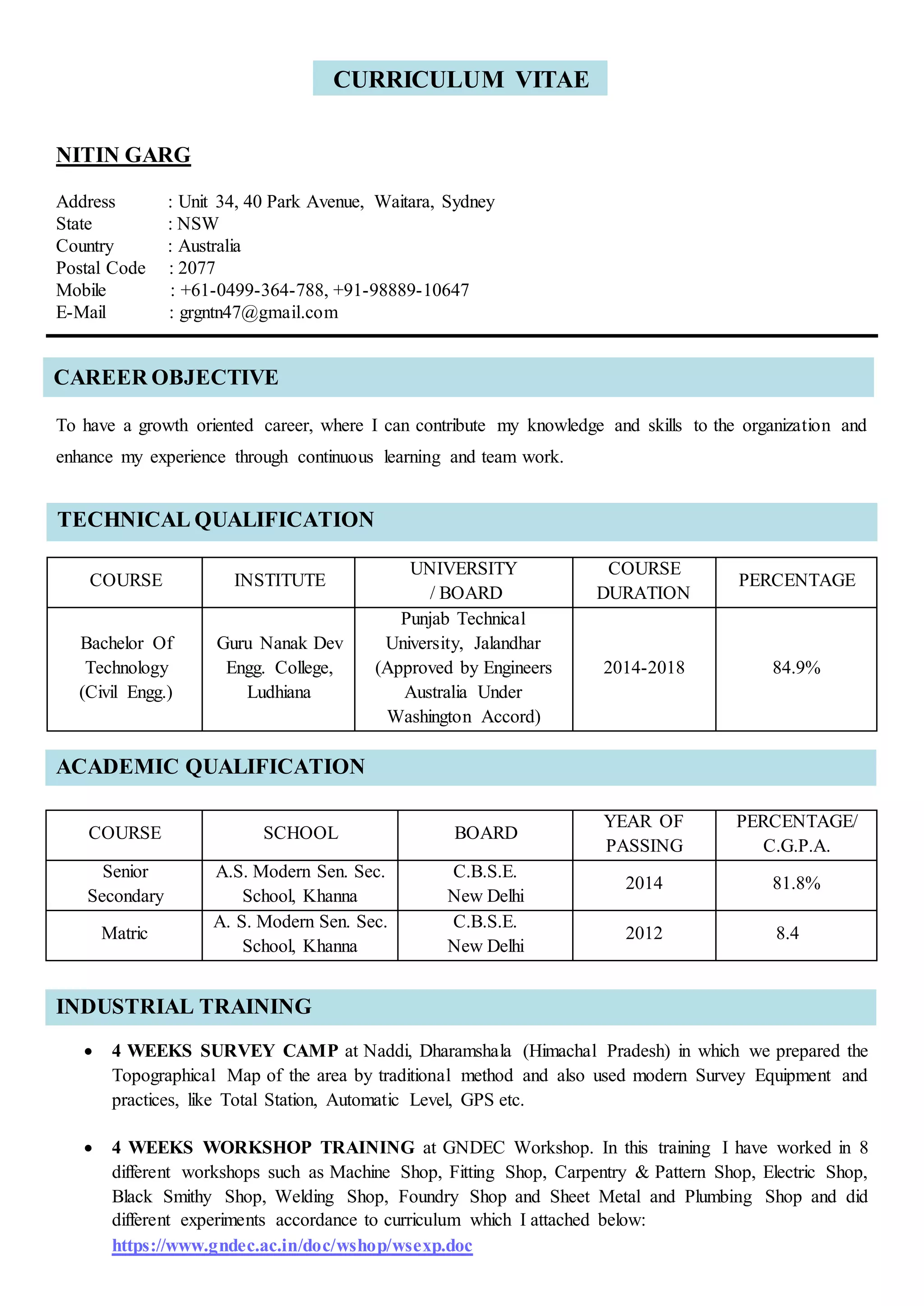 Nitin garg cv | DOCX