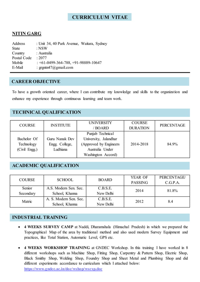 Nitin garg cv | PDF