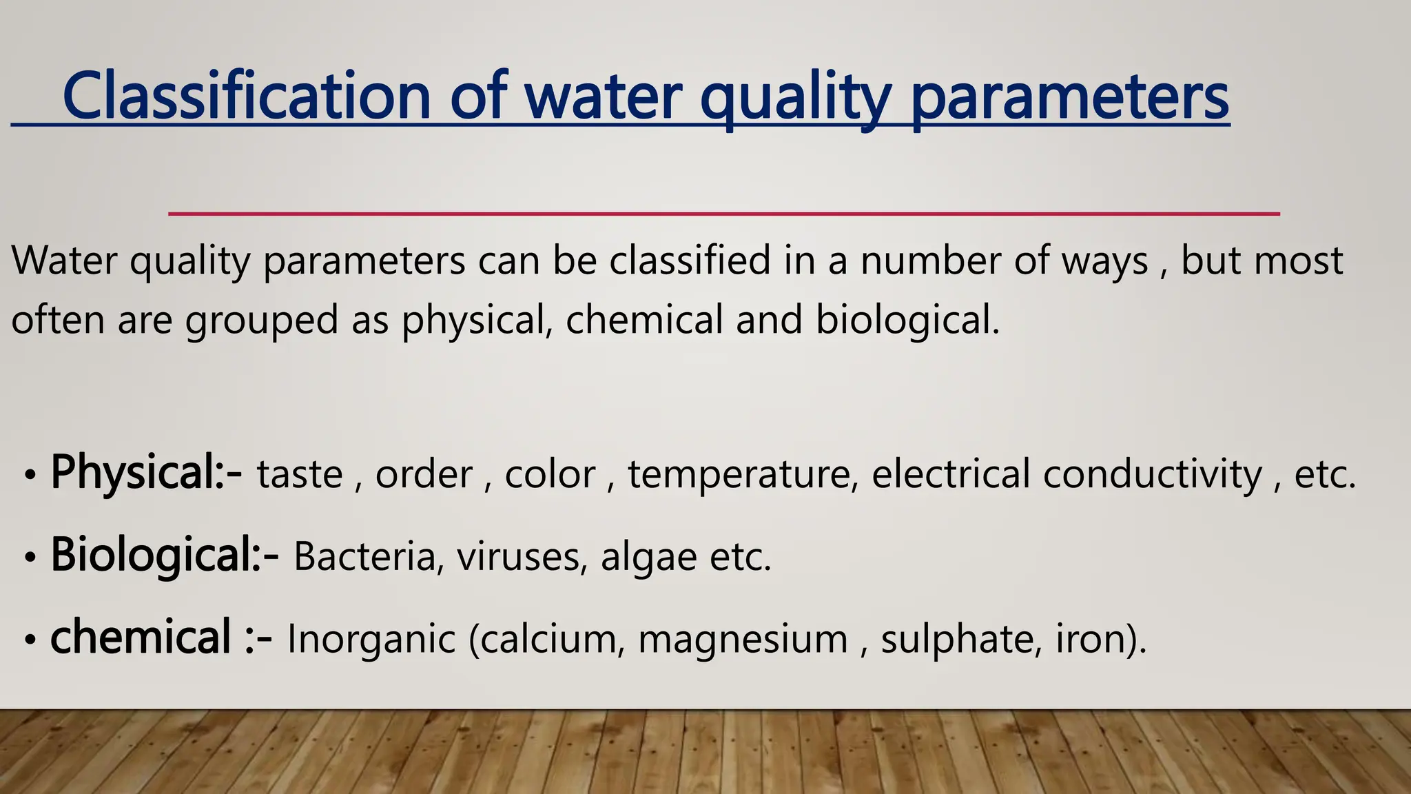 Water quality parameters | PPTX
