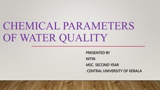 Water quality parameters | PPTX