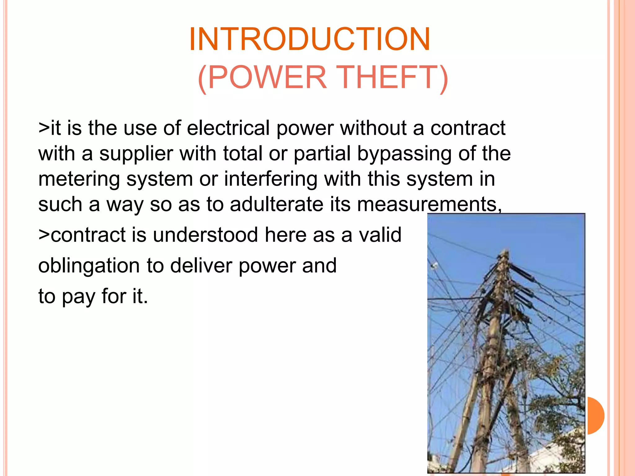 presentation on POWER THEFT IDENTIFICATION SYSTEM | PPTX