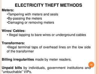 presentation on POWER THEFT IDENTIFICATION SYSTEM | PPTX