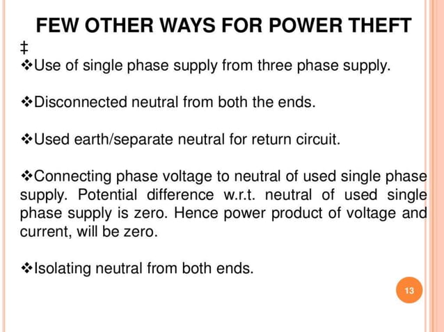 presentation on POWER THEFT IDENTIFICATION SYSTEM | PPT